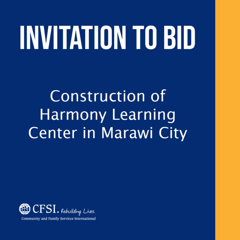 Invitation to Bid: Construction of Harmony Learning Center in Marawi ...
